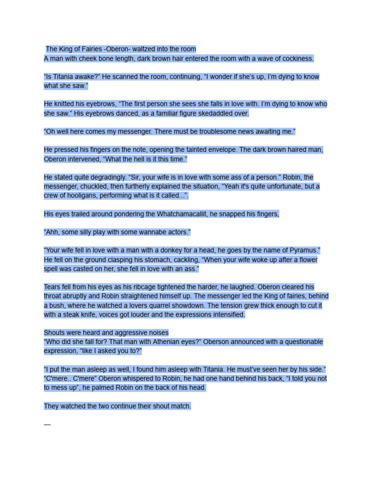 Midsummer Night Dream Narrative | PDF | A Midsummer Night's Dream