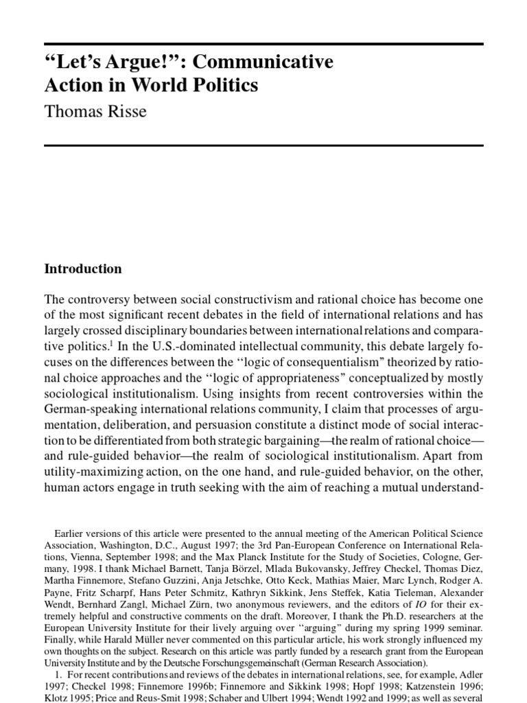 Let's Argue!'' Communicative | PDF | Rationality | Public Sphere