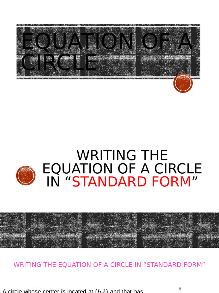 Equation of A Circle | PDF