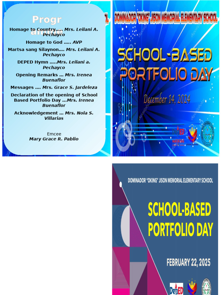 School Portfolio Day Program Outline | PDF