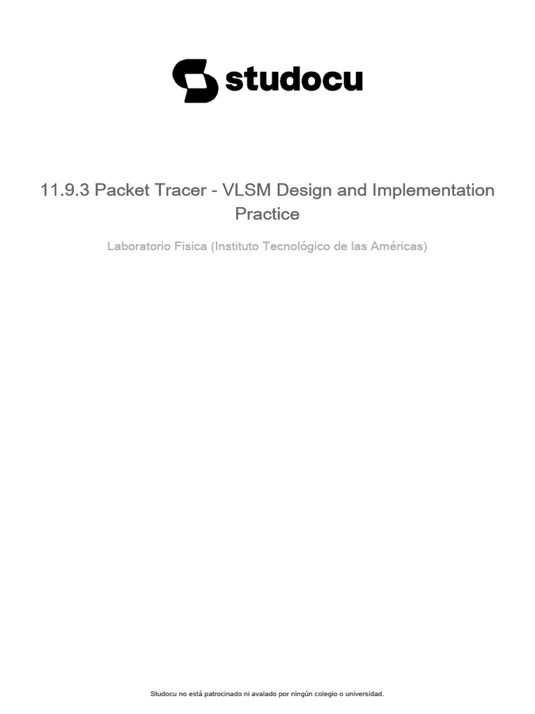 1193 Packet Tracer VLSM Design and Implementation Practice | PDF | Dirección IP | Protocolos de ...