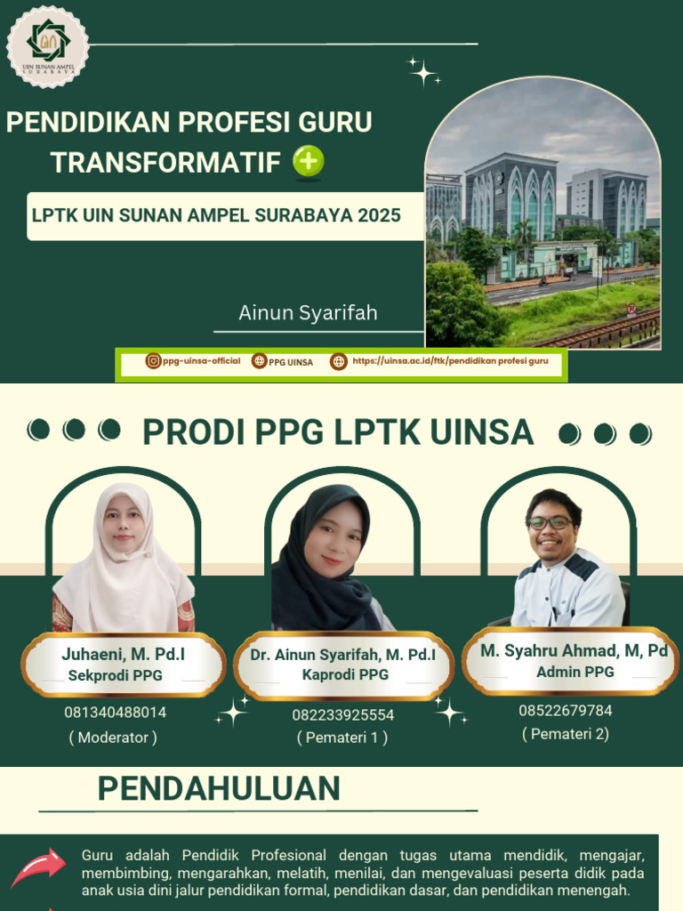 Desain Akademik Dan Pembelajaran PPG Dalam Jabatan Batch 1 2025 LPTK UIN Sunan Ampel Surabaya | PDF