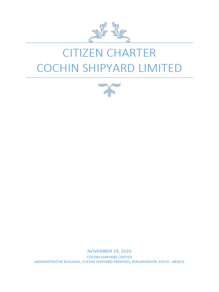 Citizen Charter - Nov - 2020-E | PDF | Corporate Social Responsibility ...