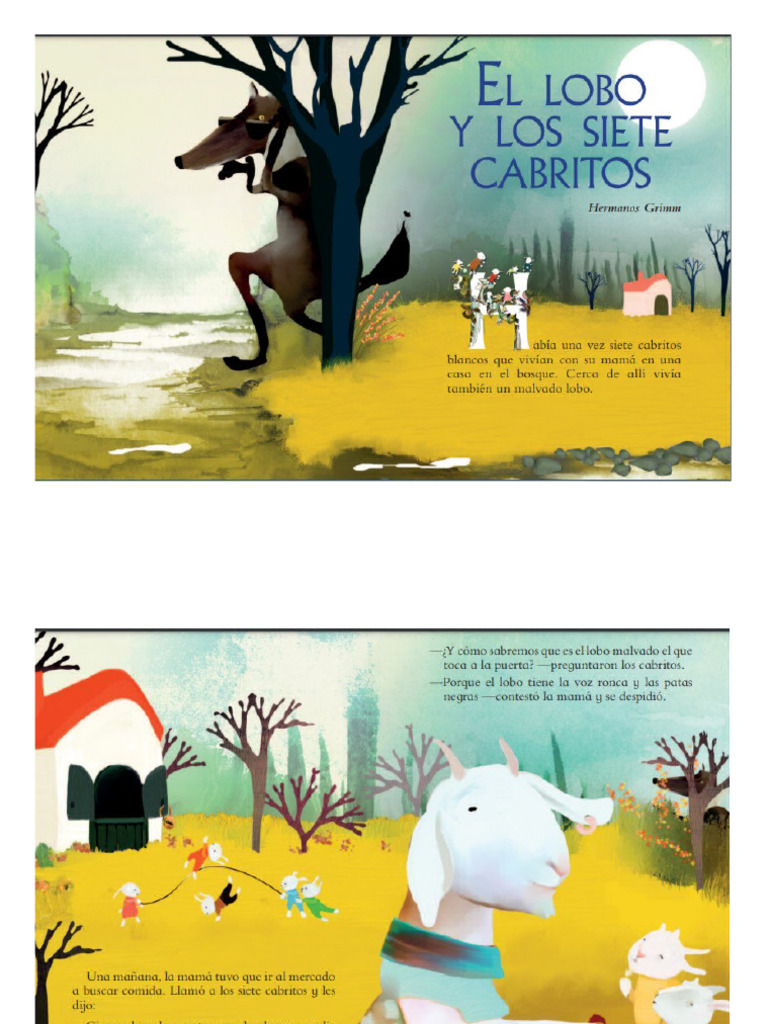 El lobo y los siete cabritos, Los hermanos Grimm | PDF