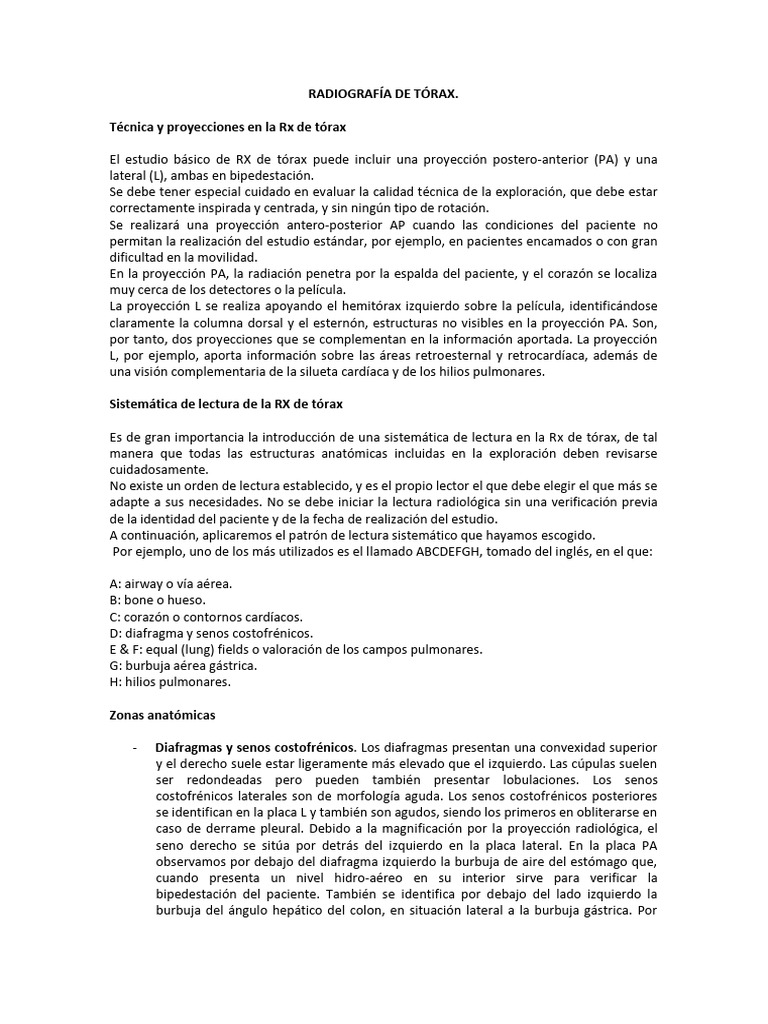 RX de Torax | PDF | Pulmón | Aorta