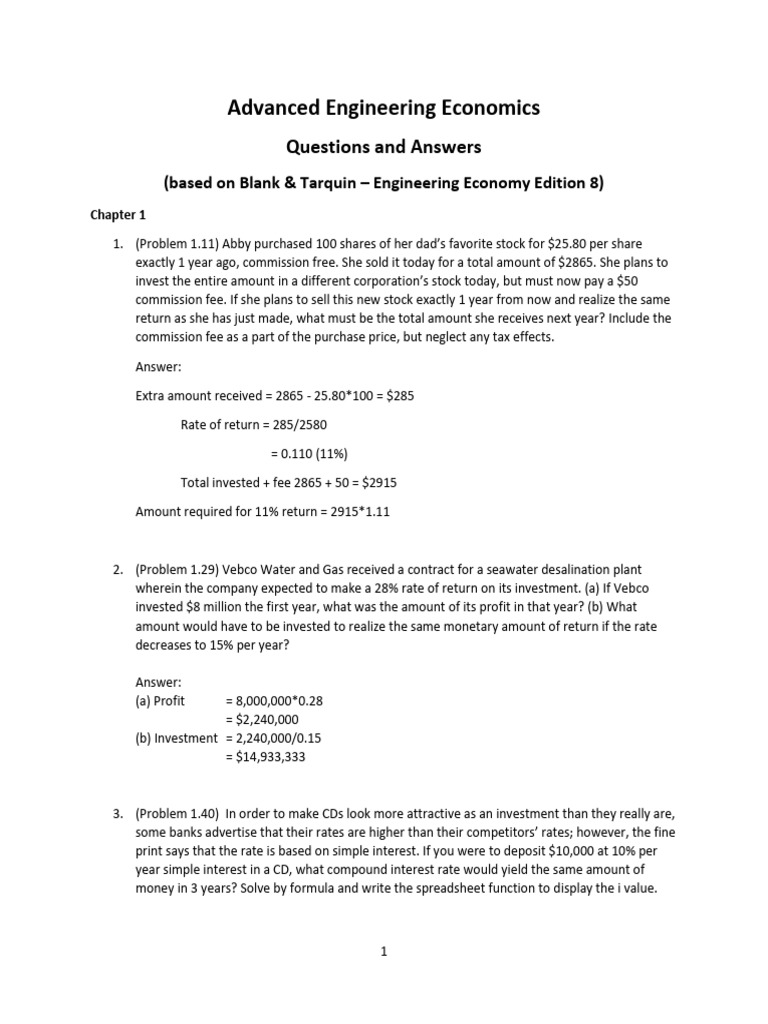 Students Questions - Answers - Chapters 1 To 12 | PDF | Interest | Bonds (Finance)