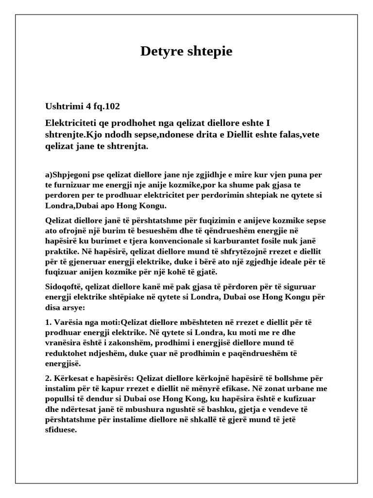 Detyre Shtepie | PDF