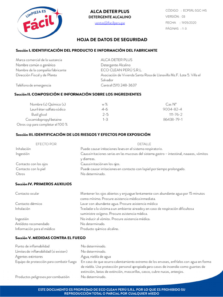 3. Hs -Alca Deter Plus-20 | PDF