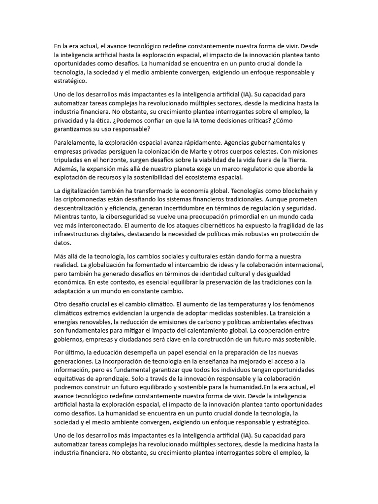 En La Era Actual | PDF | Sustentabilidad | Inteligencia artificial