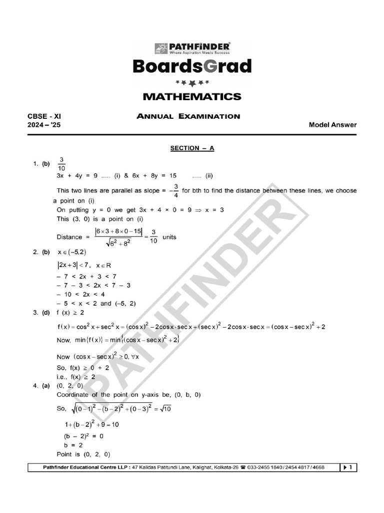Math - XI - AE - 2024-25 (Ans) - R | PDF