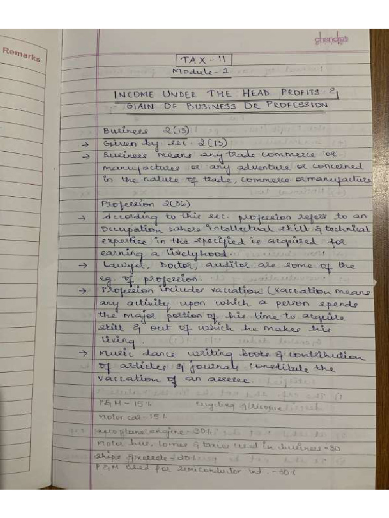 Tax Module-1 Notes | PDF