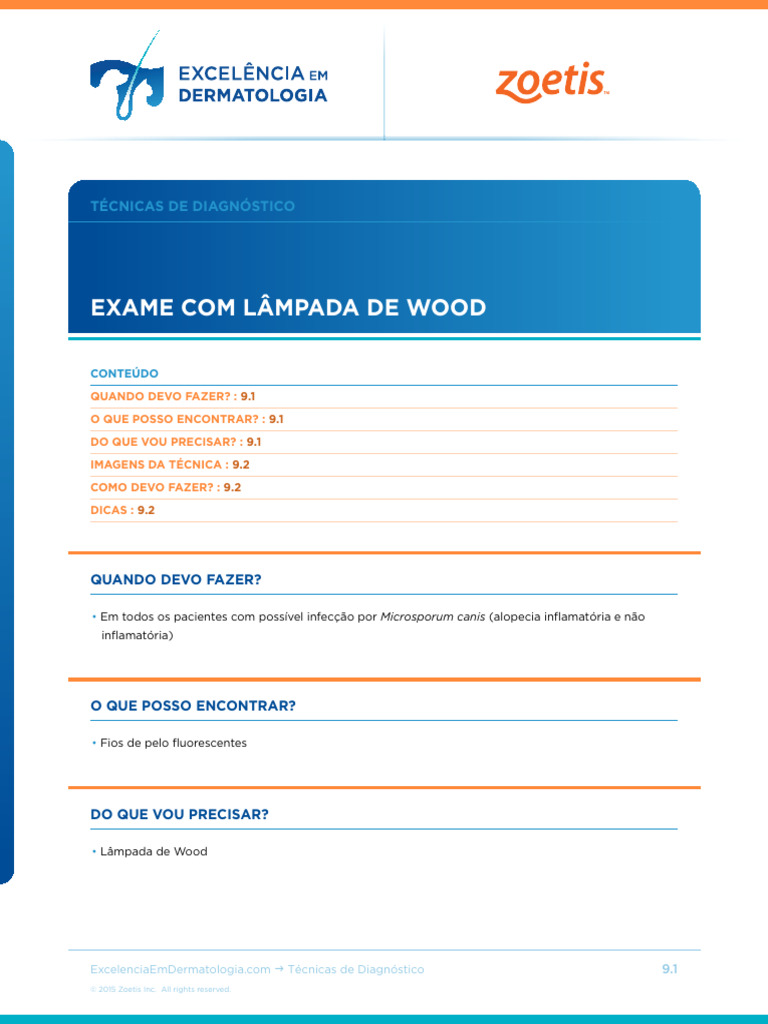 Diagnóstico de Dermatofitose com Lâmpada de Wood | PDF