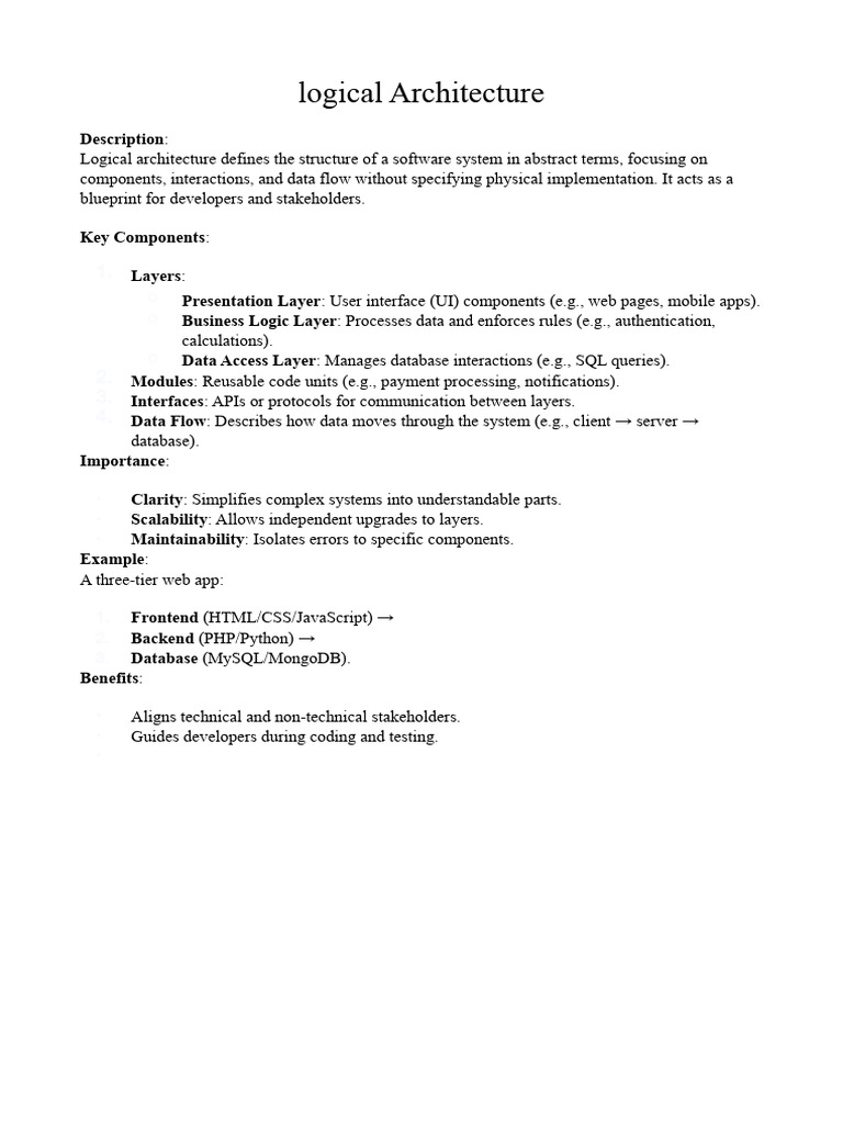 logical Architecture | PDF