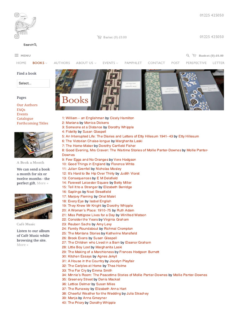 Book List - Persephone Books | PDF | English Writers