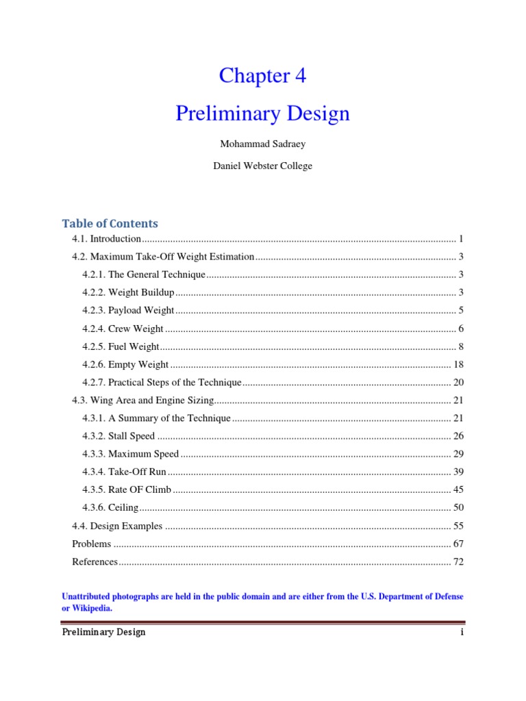 Aircraft Preliminary Design | PDF