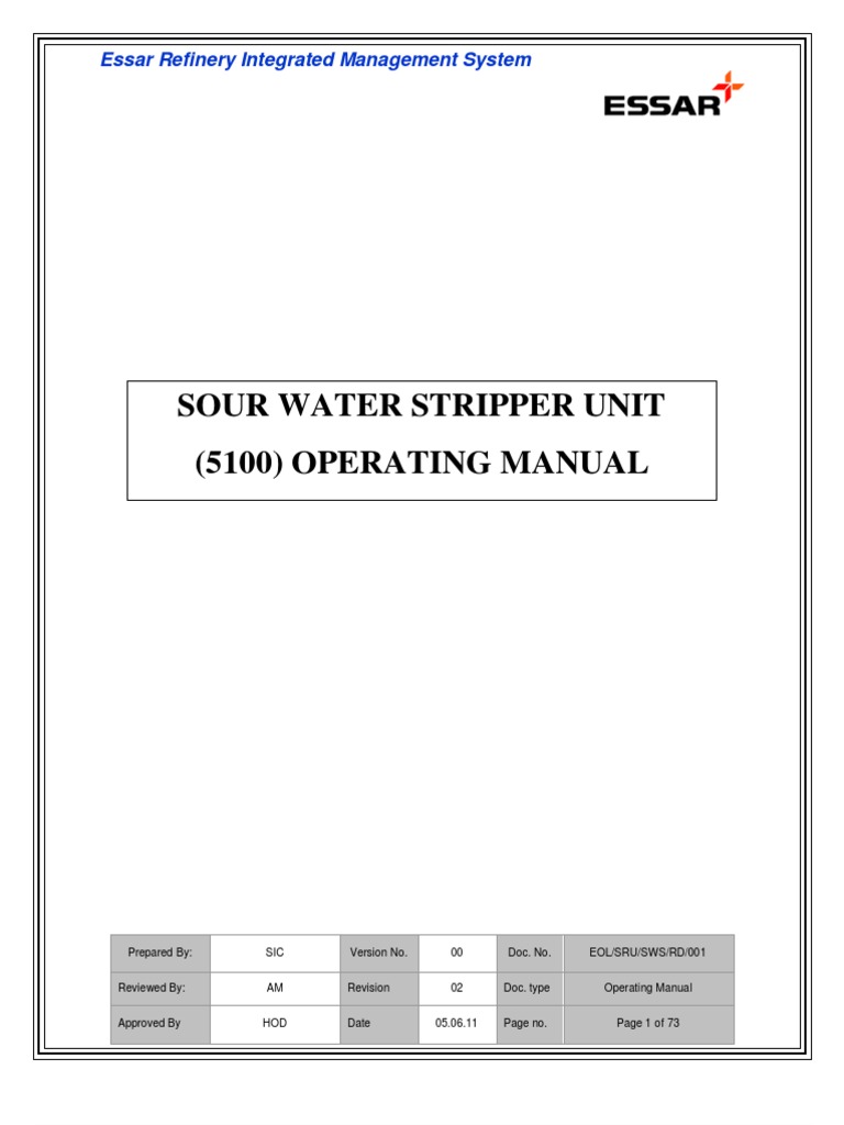 SWS Operating Manual Rev 02 | PDF | Valve | Pipe (Fluid Conveyance)