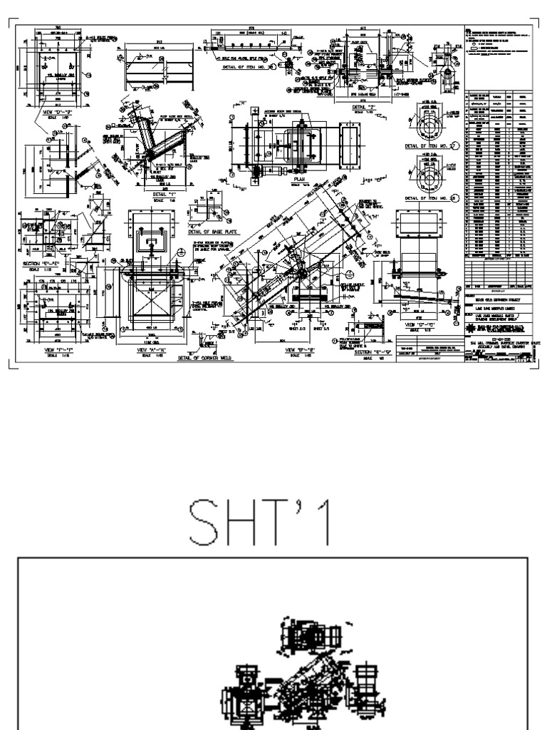 02-CH-325 Sag Mill Trommel Oversize Diverter Chute Assembly and Detail ...