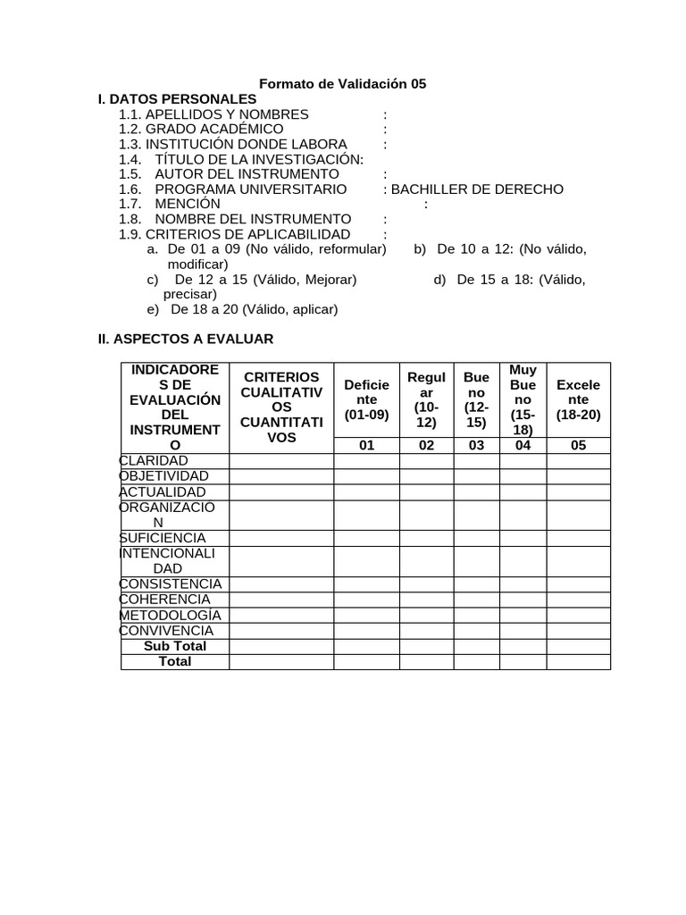 Formato de Validación 05 | PDF
