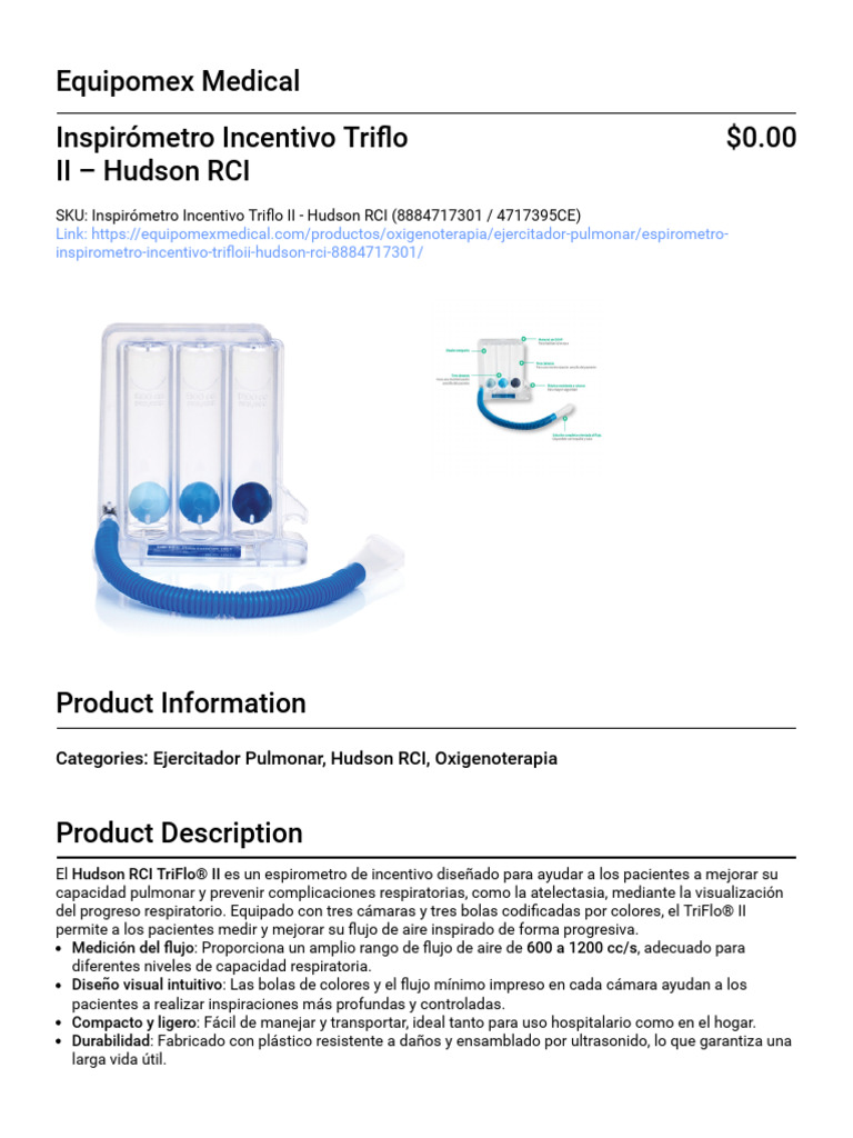 Inspirómetro Triflo II para Rehabilitación Respiratoria | PDF