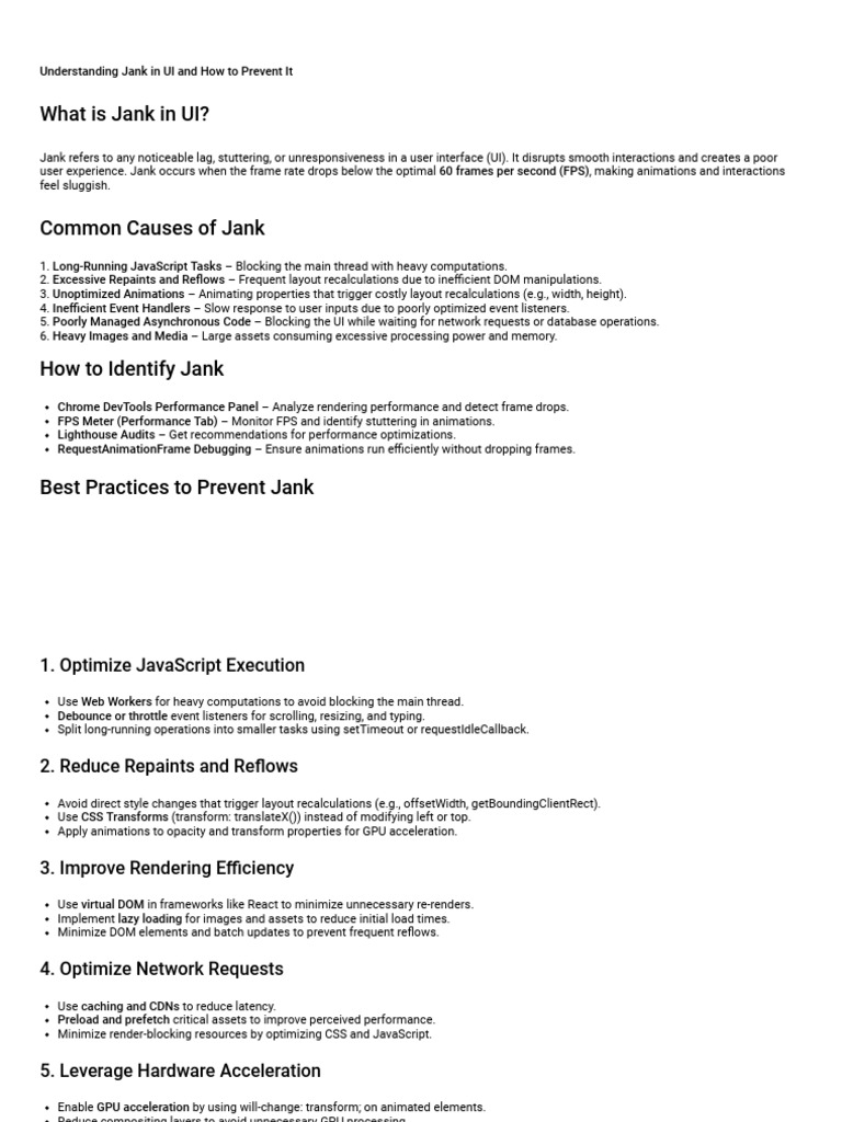 Understanding Jank in UI and How To Prevent It | PDF | User Interface ...