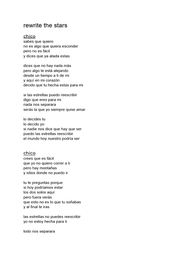 Rewrite The Stars | PDF