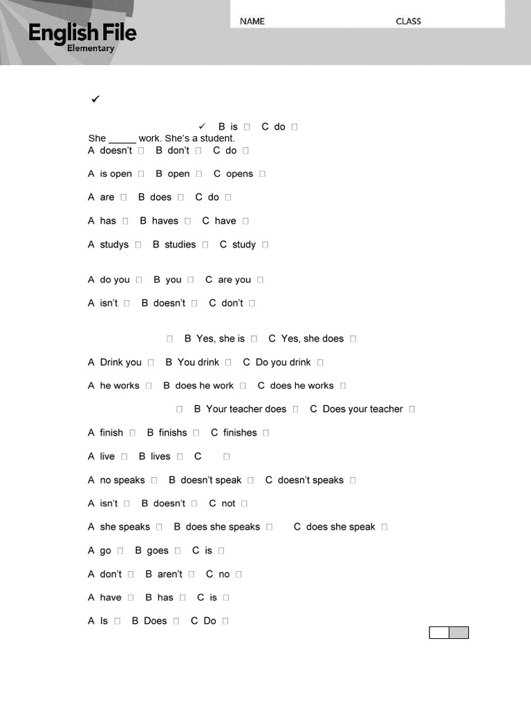 EF4e Elem Quicktest 03-1-2 | PDF