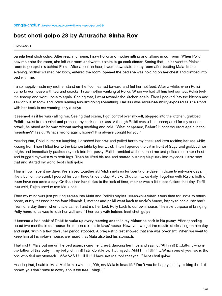 Bangla-Choti - In-Best Choti Golpo 28 by Anuradha Sinha Roy | PDF | Shaving