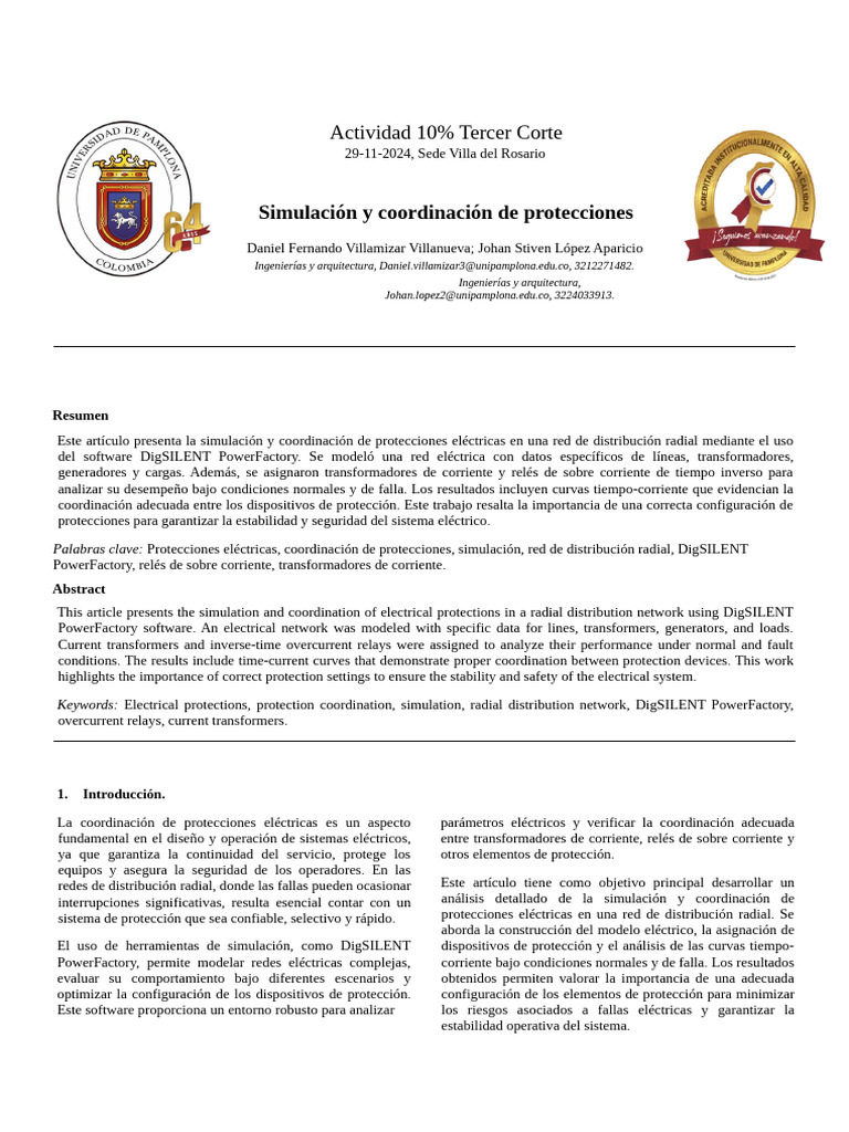 Simulación y Coordinación de Protecciones | PDF | Transformador | Ingenieria Eléctrica