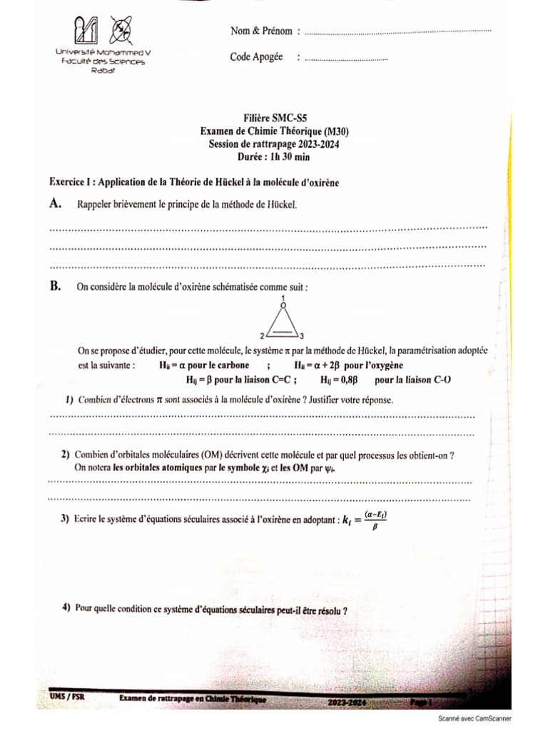 Examen Rattrapage Théorique 20232024 | PDF
