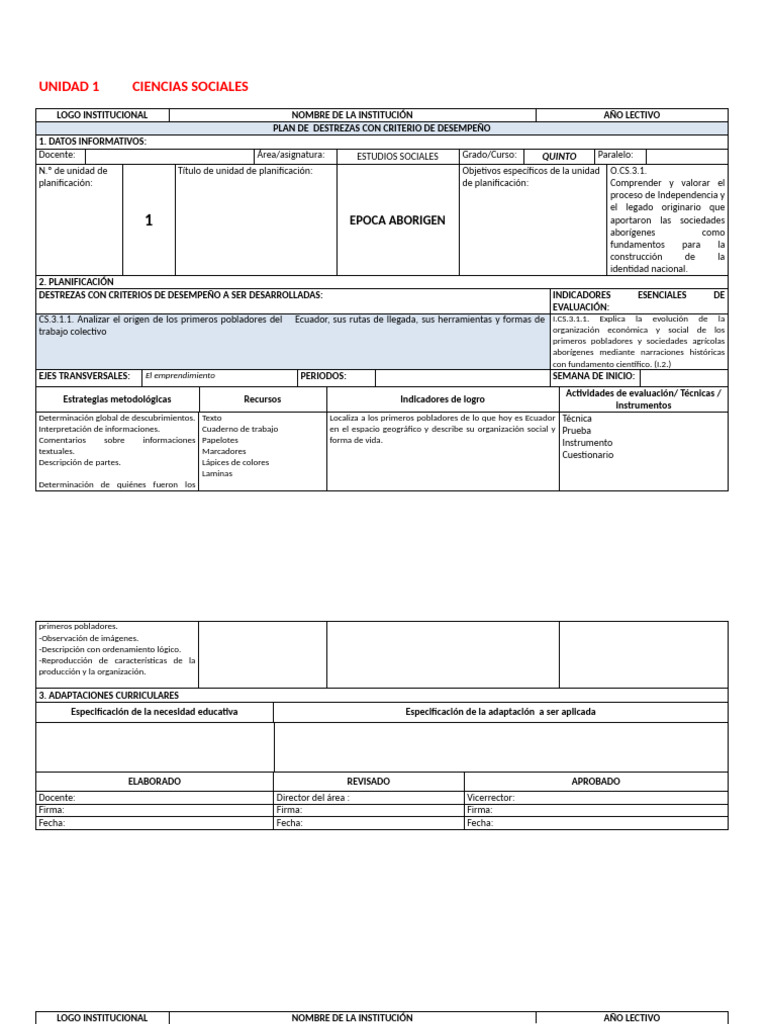 CS Planif DCD 5to | PDF | Planificación | Maestros