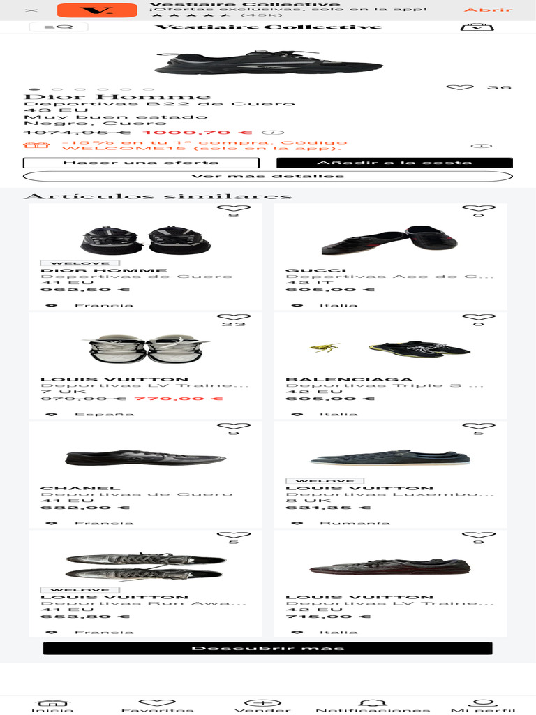 Deportivas B22 Dior Homme Para Hombre - Vestiaire… | PDF