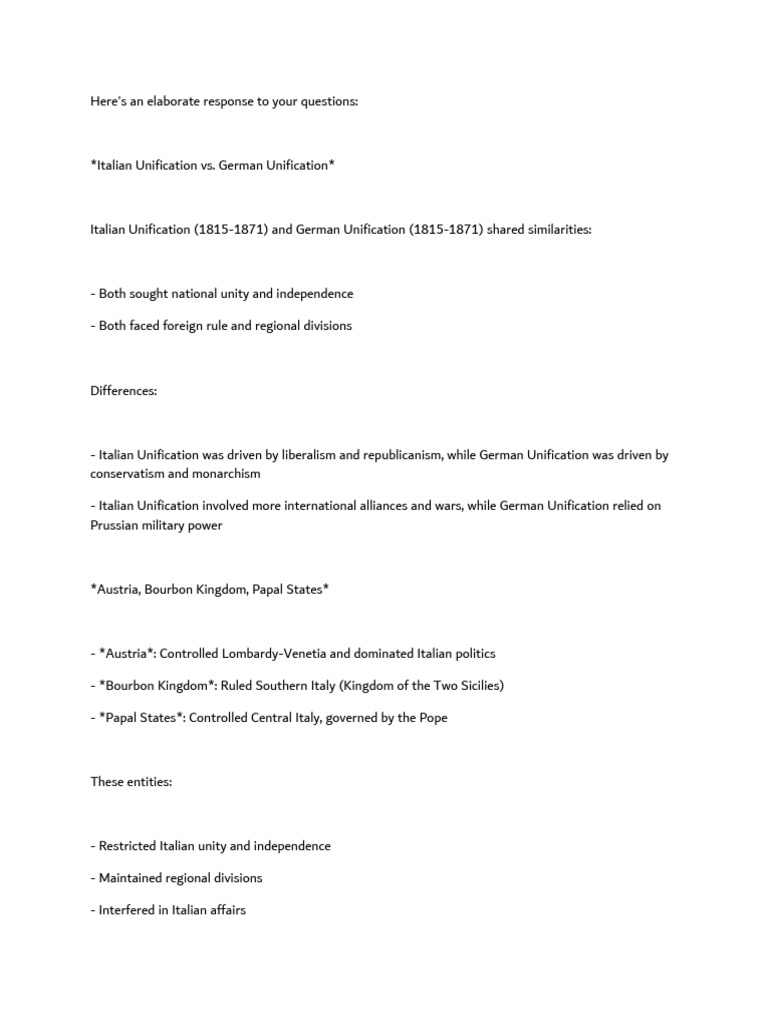 Italian Unification | PDF | Italy | Kingdom Of Italy