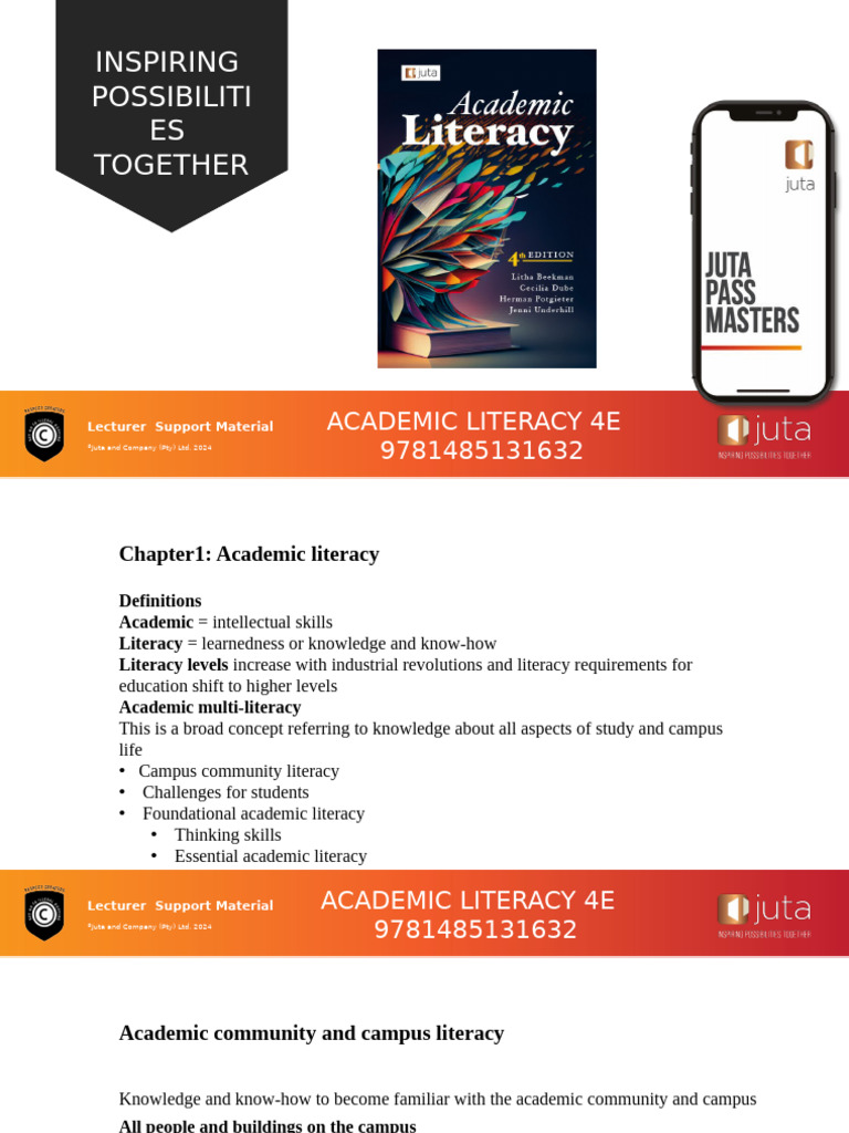 Academic Literacy Support Guide 4E | PDF | Literacy | Information