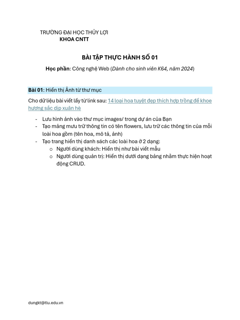 CSE485_BTTH 01_2024 | PDF