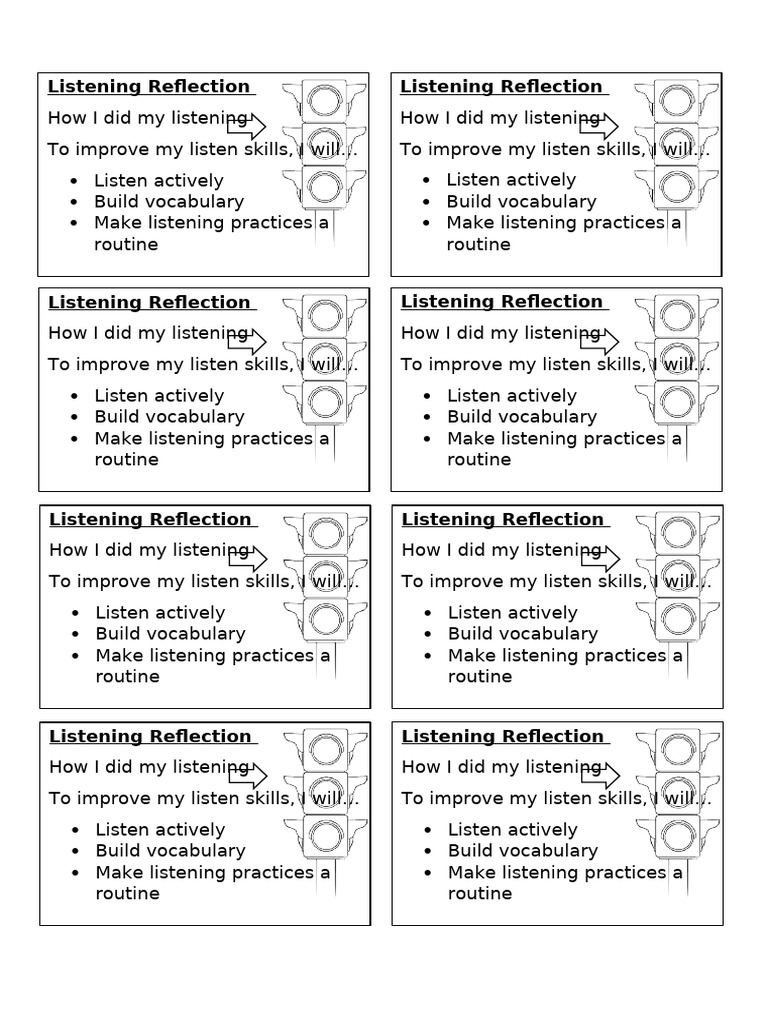 Listening Reflection GR 3 | PDF