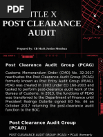 Customs Administrative Order (Cao) NO. Subject: Post Clearance Audit ...