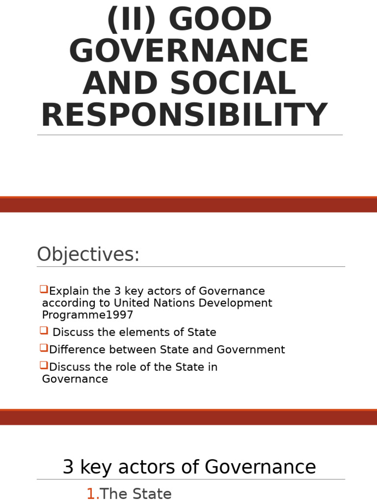 II Good Governance and Social Responsibilityy | PDF | Governance ...