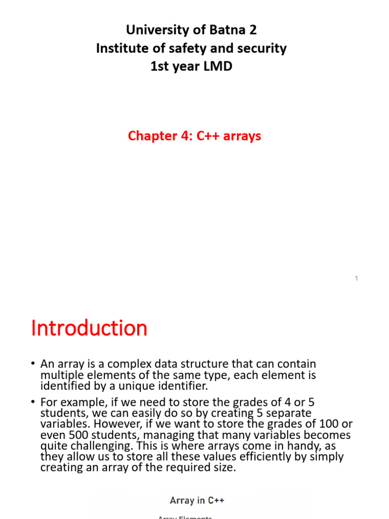 Chapter 5 C++ Arrays | PDF | Integer (Computer Science) | Data Type