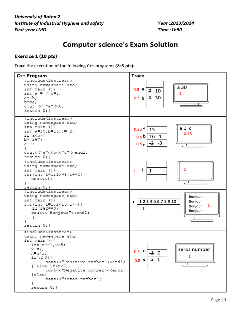 Exams Solution | PDF | Computer Programming | C++