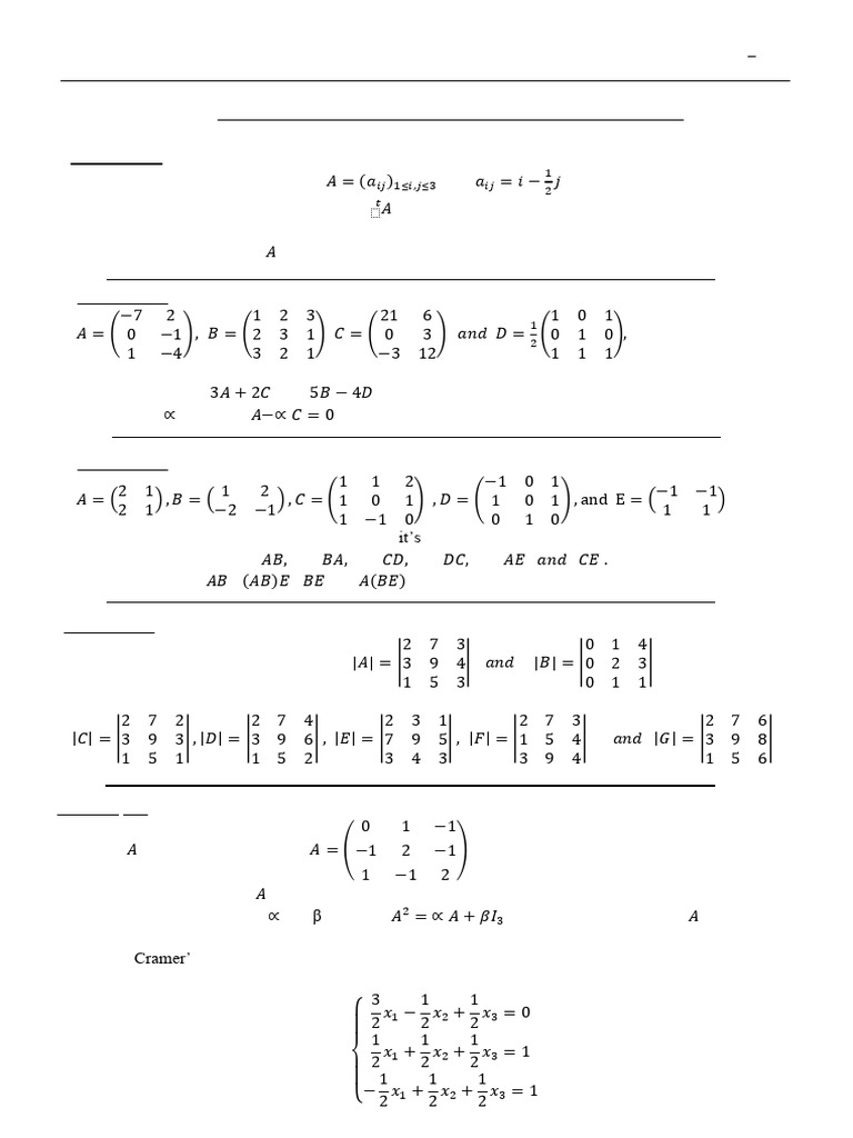 Matrix Operations and Inverses Exercises | PDF | Matrix (Mathematics ...