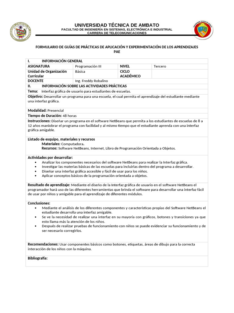 Guia de Practica - Programacion Iii | PDF | Software | Interfaces gráficas de usuario