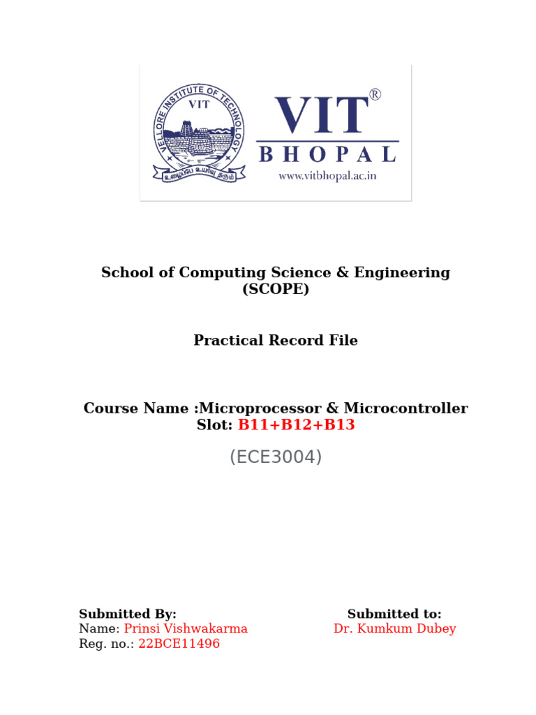 PrinsiVishwakarma Practical Lab | PDF | Assembly Language | Digital Electronics