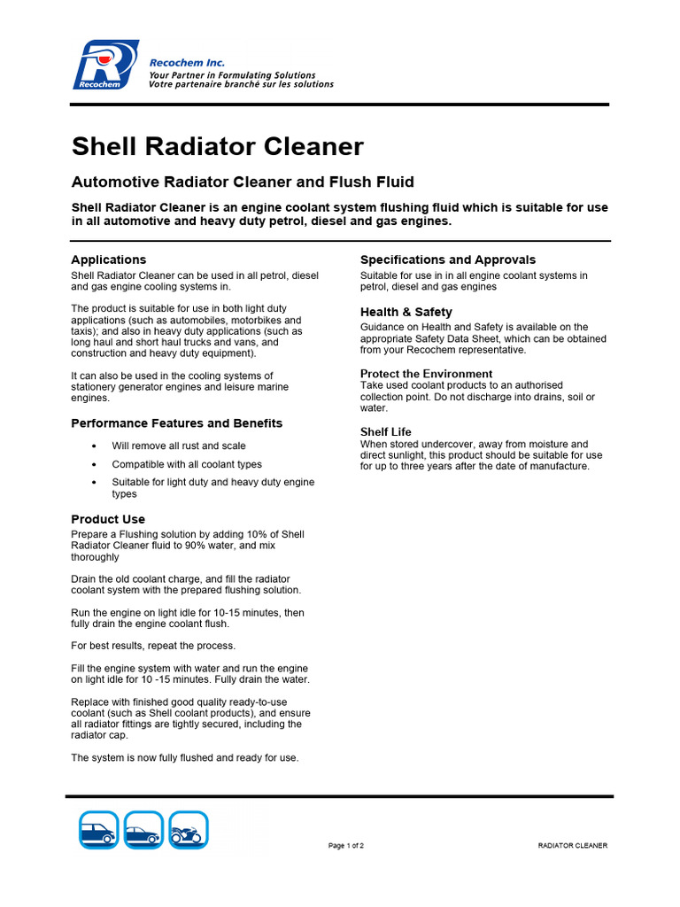 TDS Radiator Cleaner | PDF | Radiator | Coolant