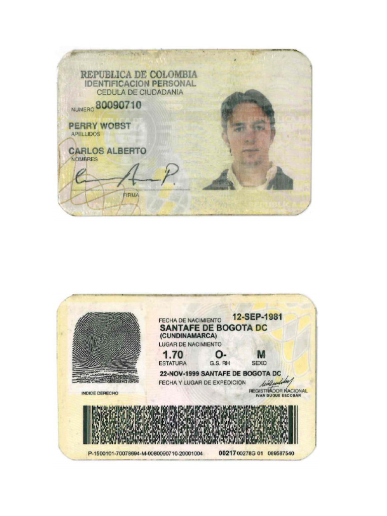 Cedula Carlos Perry | PDF