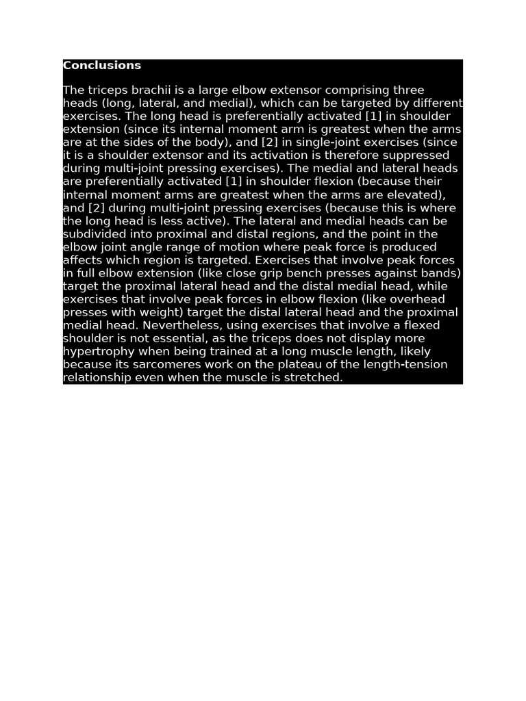Triceps Conclusions | PDF