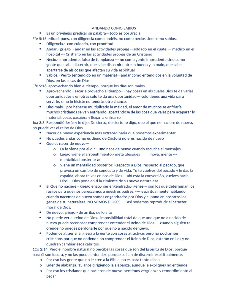 Andar como Sabios en la Fe Cristiana | PDF | Cristo (título) | Dios