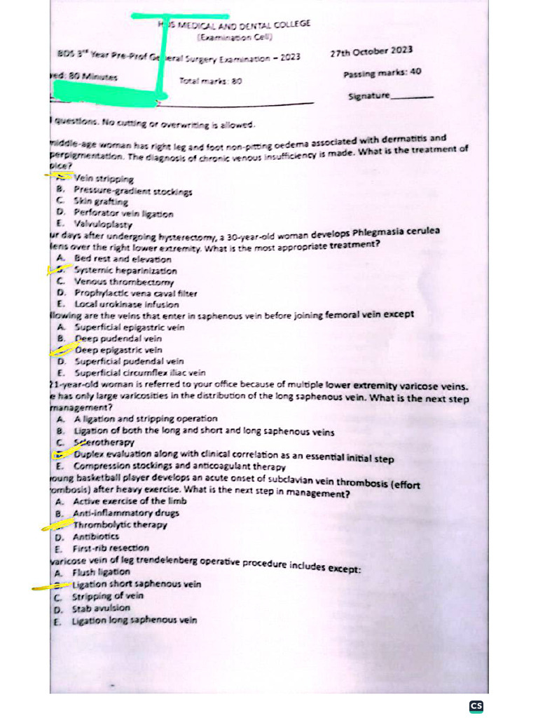 Pre Proff Gen Surgery 2023 Solved | PDF