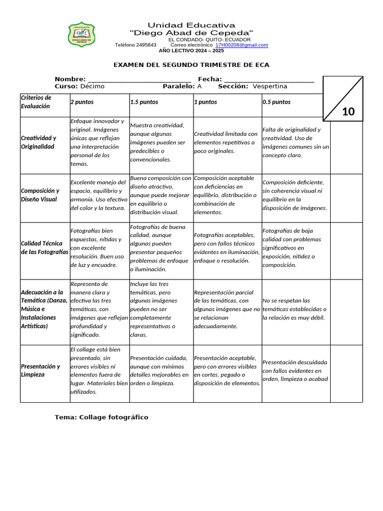 EXAMEN DEL SEGUNDO TRIMESTRE DE ECA | PDF | Composiciones Musicales