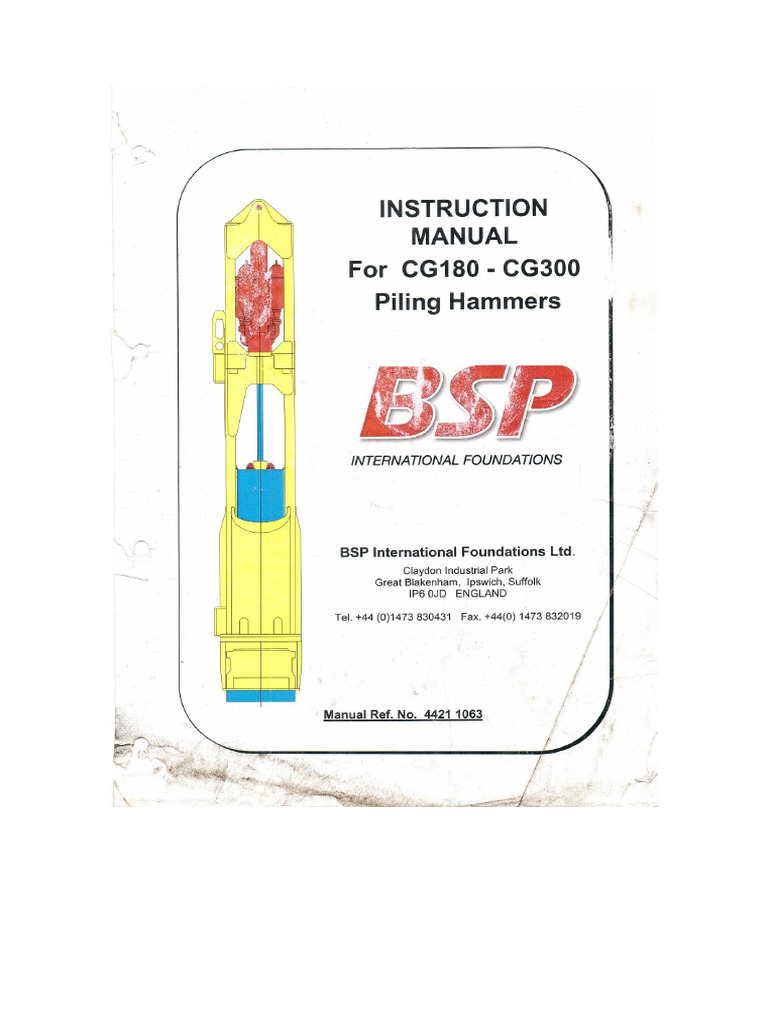 Manual Instruction CG 180 - CG 240 BSP | PDF