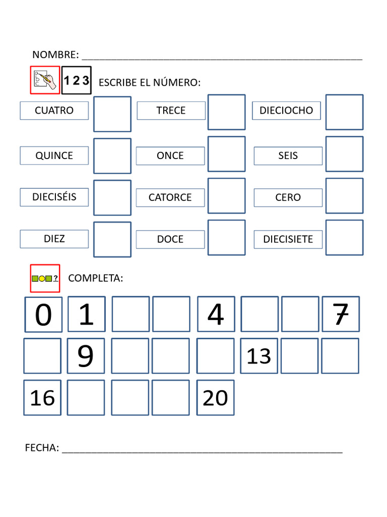 Fichas Matematicas Hasta El 20 | PDF